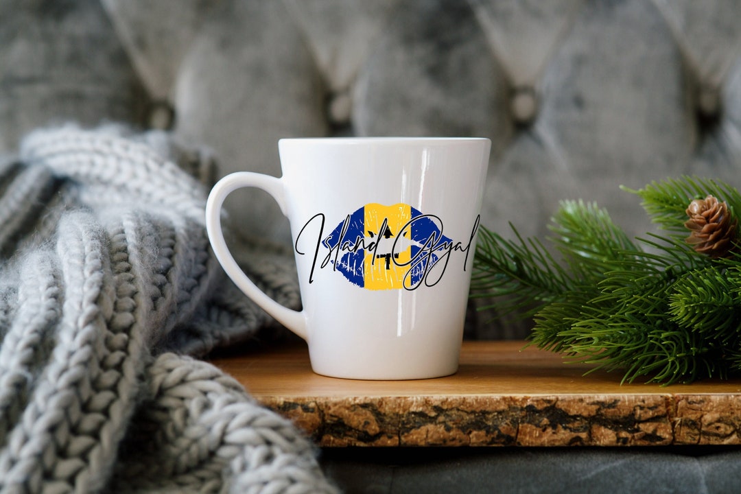 Island Gyal Tasse Latte 12 oz. - Coffee Barbados Bajan West Indian Lips ...