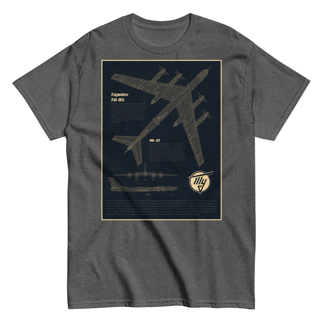 Tupolev Tu-95 T-shirt • Vintage Soviet Bear Blueprint • Distressed Cold ...