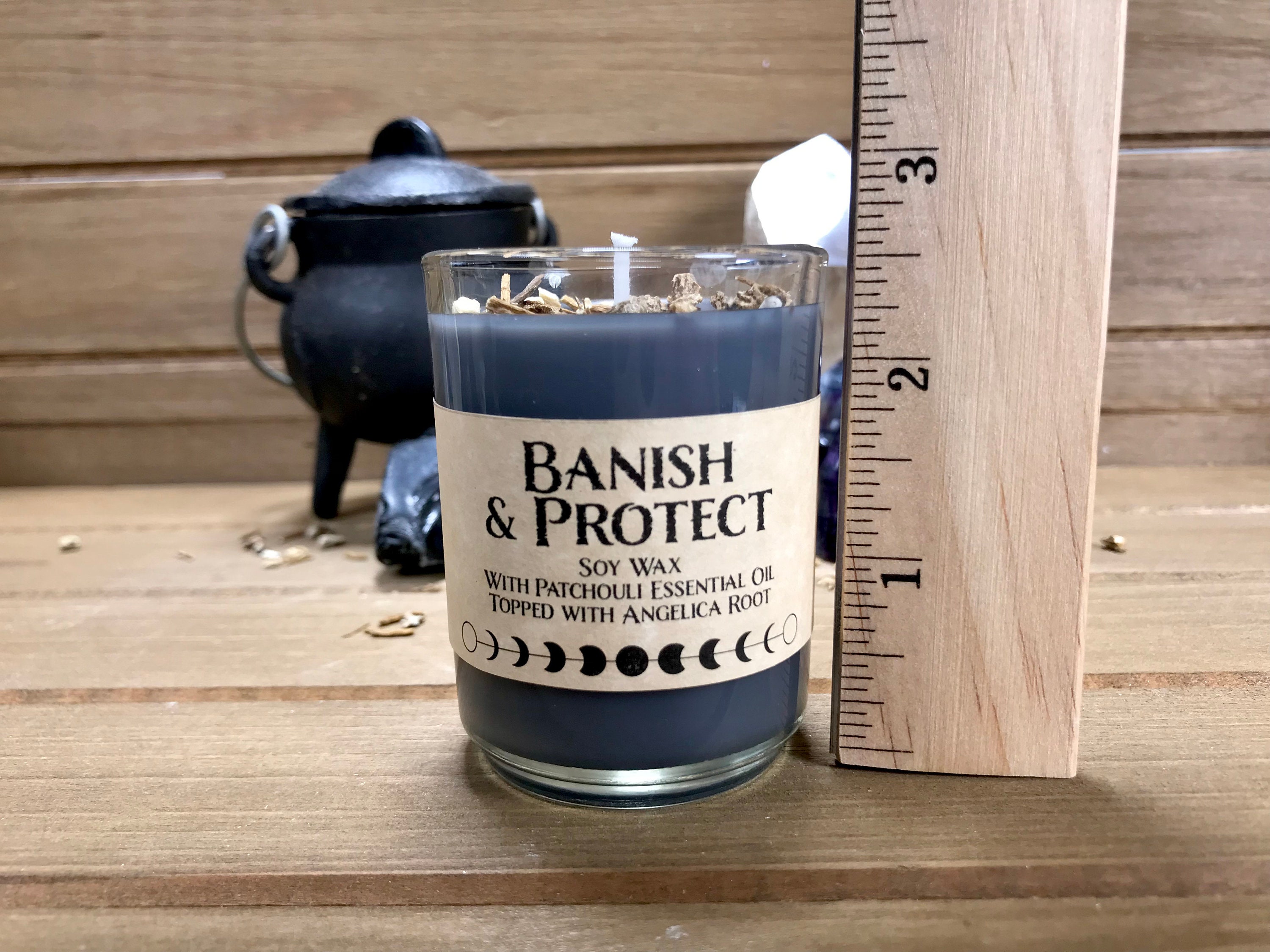 Protection Spell Candle Banish Spell Black Soy Spell Candle - Etsy