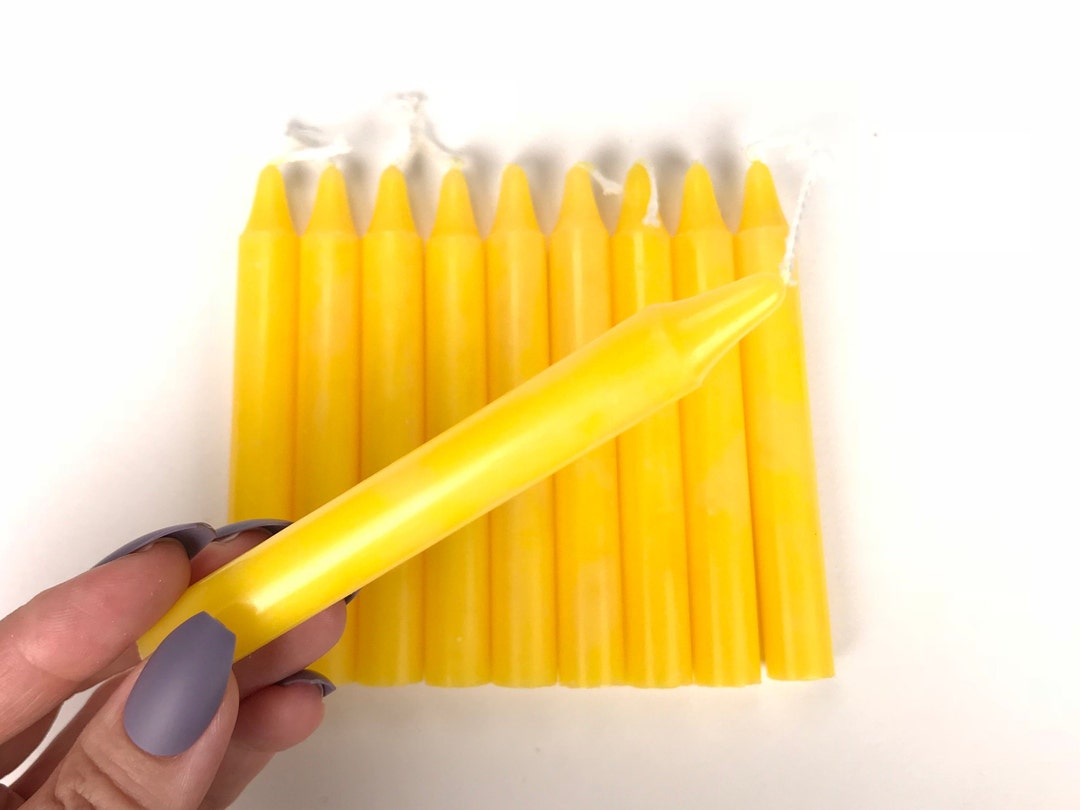 Yellow Spell Candles, Yellow Ritual Candles, 4" Candles, Spells, Mini ...