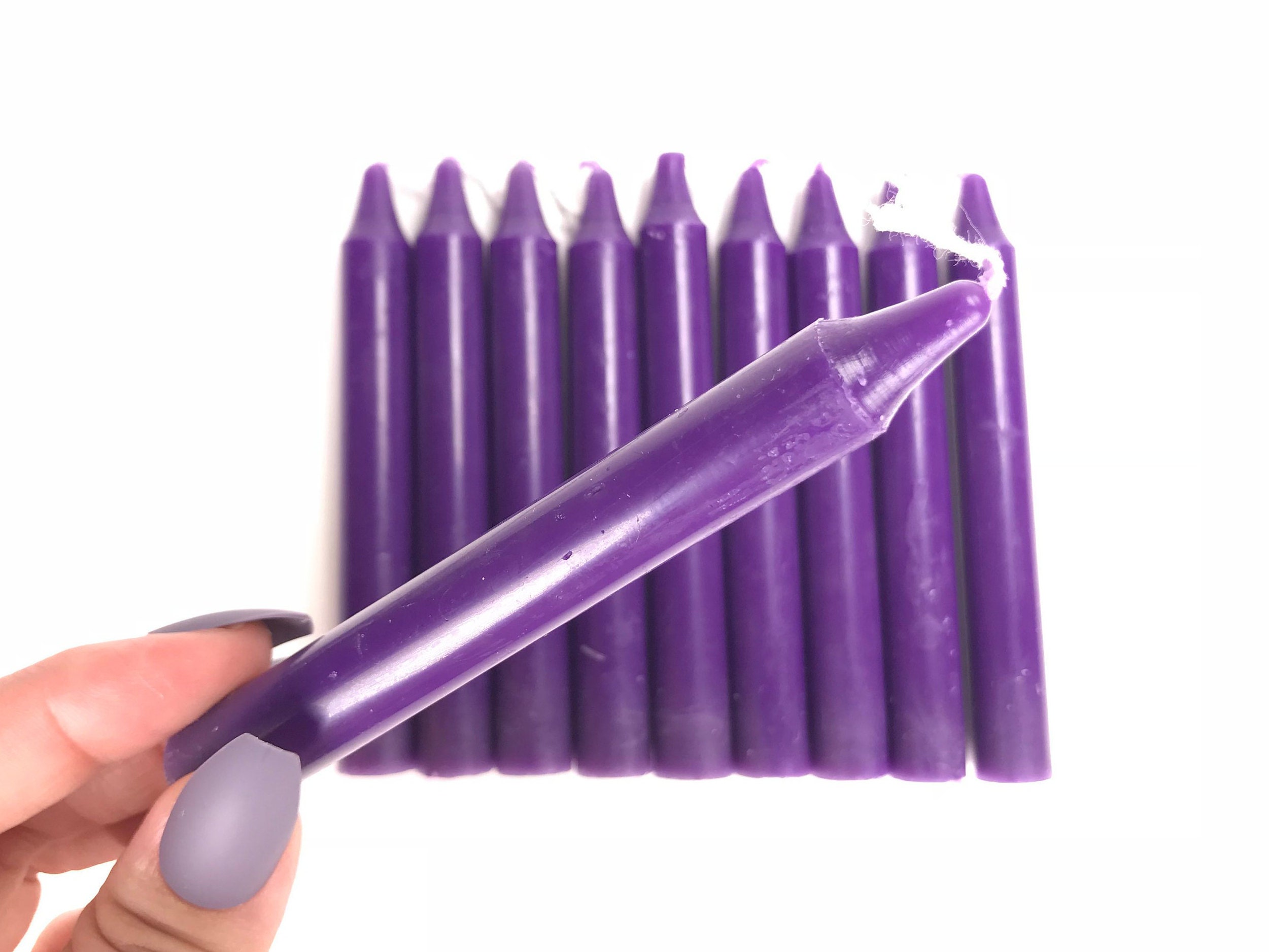 Purple Spell Candles Purple Ritual Candles 4 Candles - Etsy