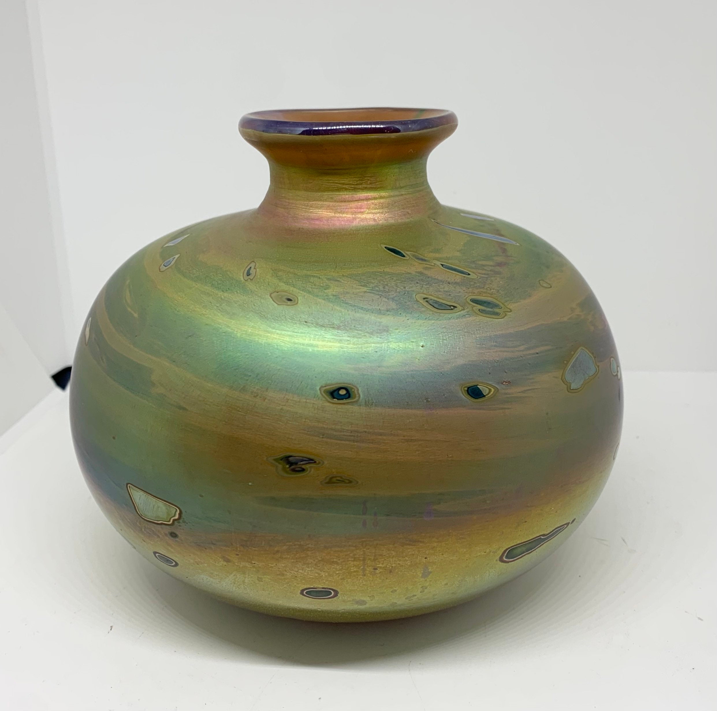 Art & Collectibles Glass Art Balos Cobalt Art Glass Iridescent Deer ...