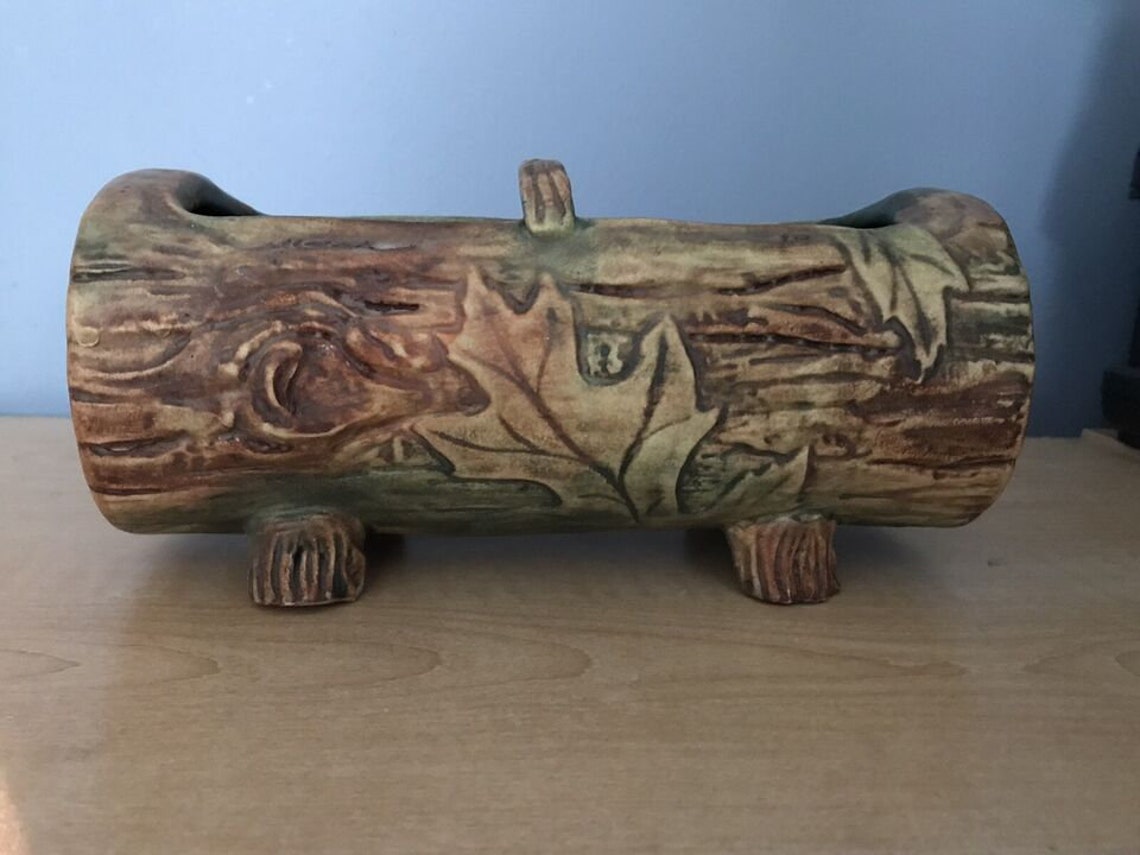 Antique Weller Pottery Ceramic Log Planter GUC - Etsy Canada