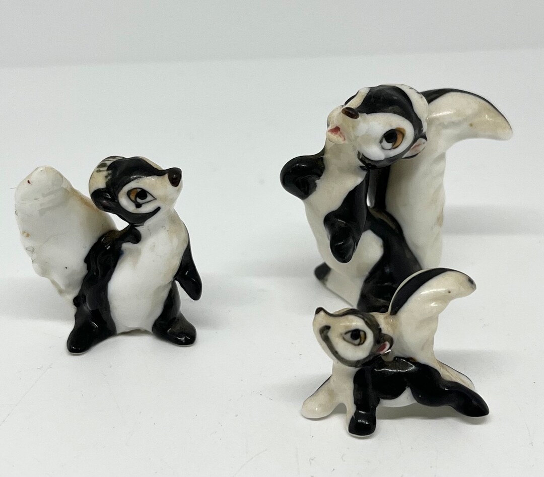 Bone China Set of 3 Miniature Skunk Figurines GUC Japan - Etsy