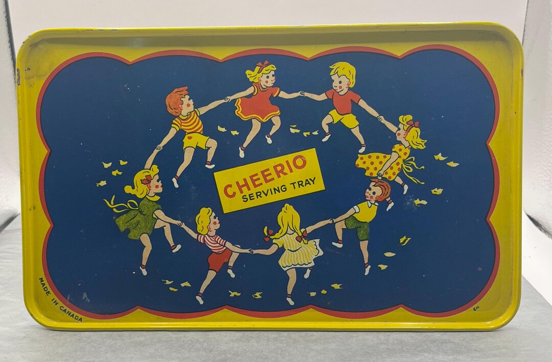 Vintage Tin Cheerio Serving Tray 1940s - Etsy