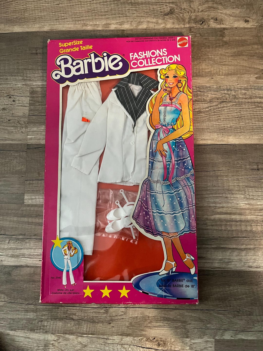 Mattel Super Size Barbie Fashions Collection 18” Doll White City Suit ...