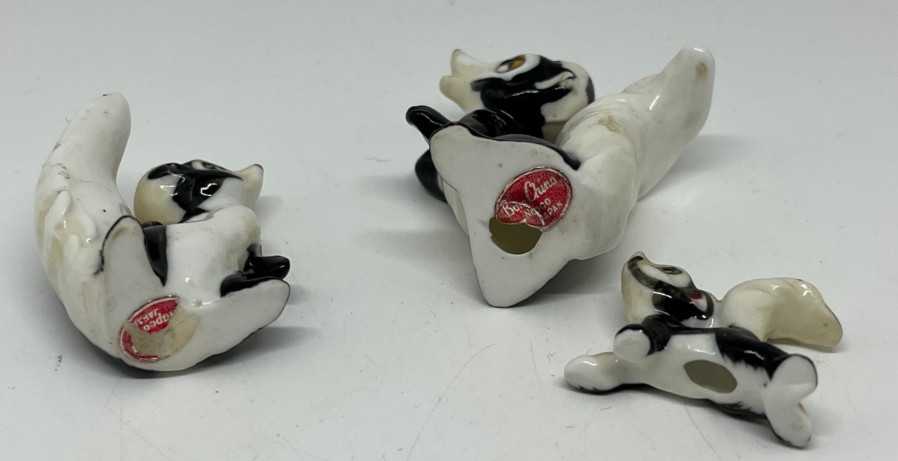 Bone China Set of 3 Miniature Skunk Figurines GUC Japan - Etsy