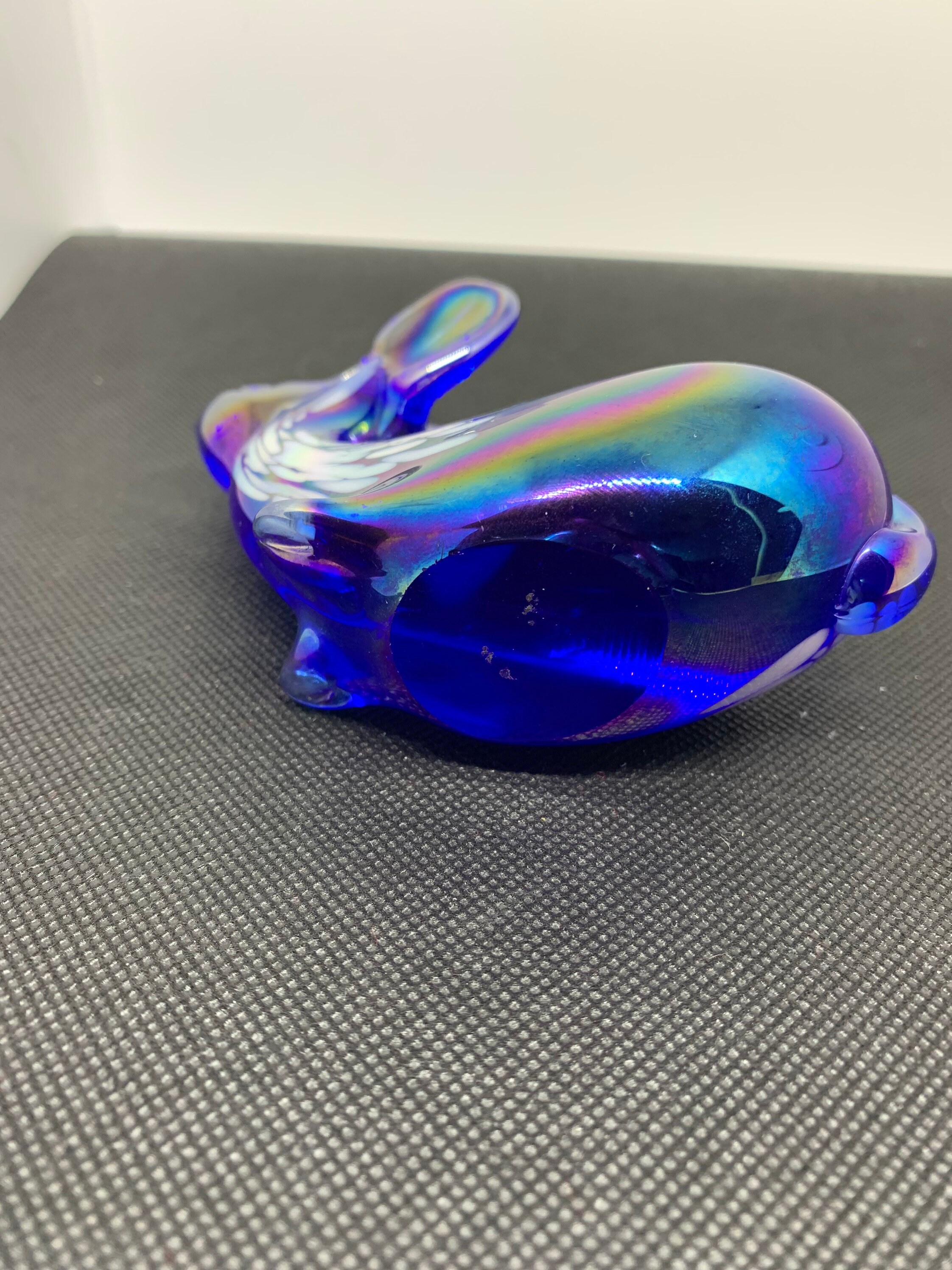 Art & Collectibles Glass Art Balos Cobalt Art Glass Iridescent Deer ...