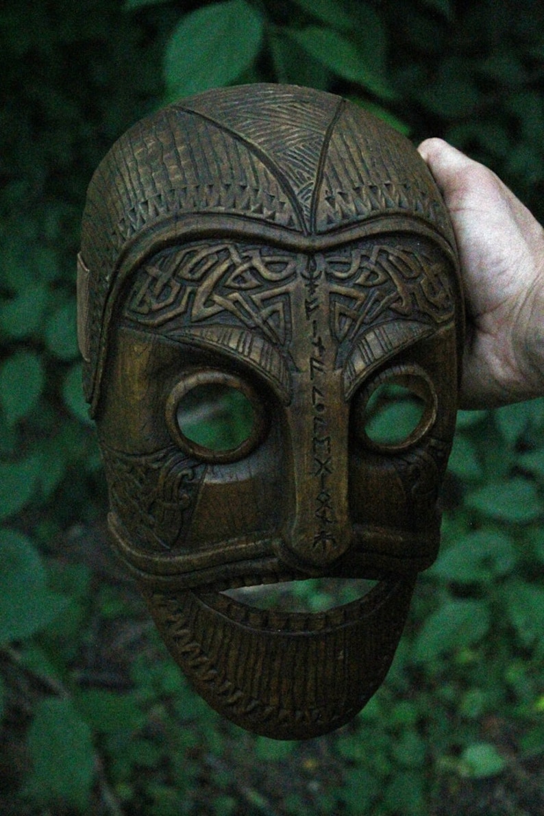 Viking Celtic Mask/carved Wooden Mask | Etsy