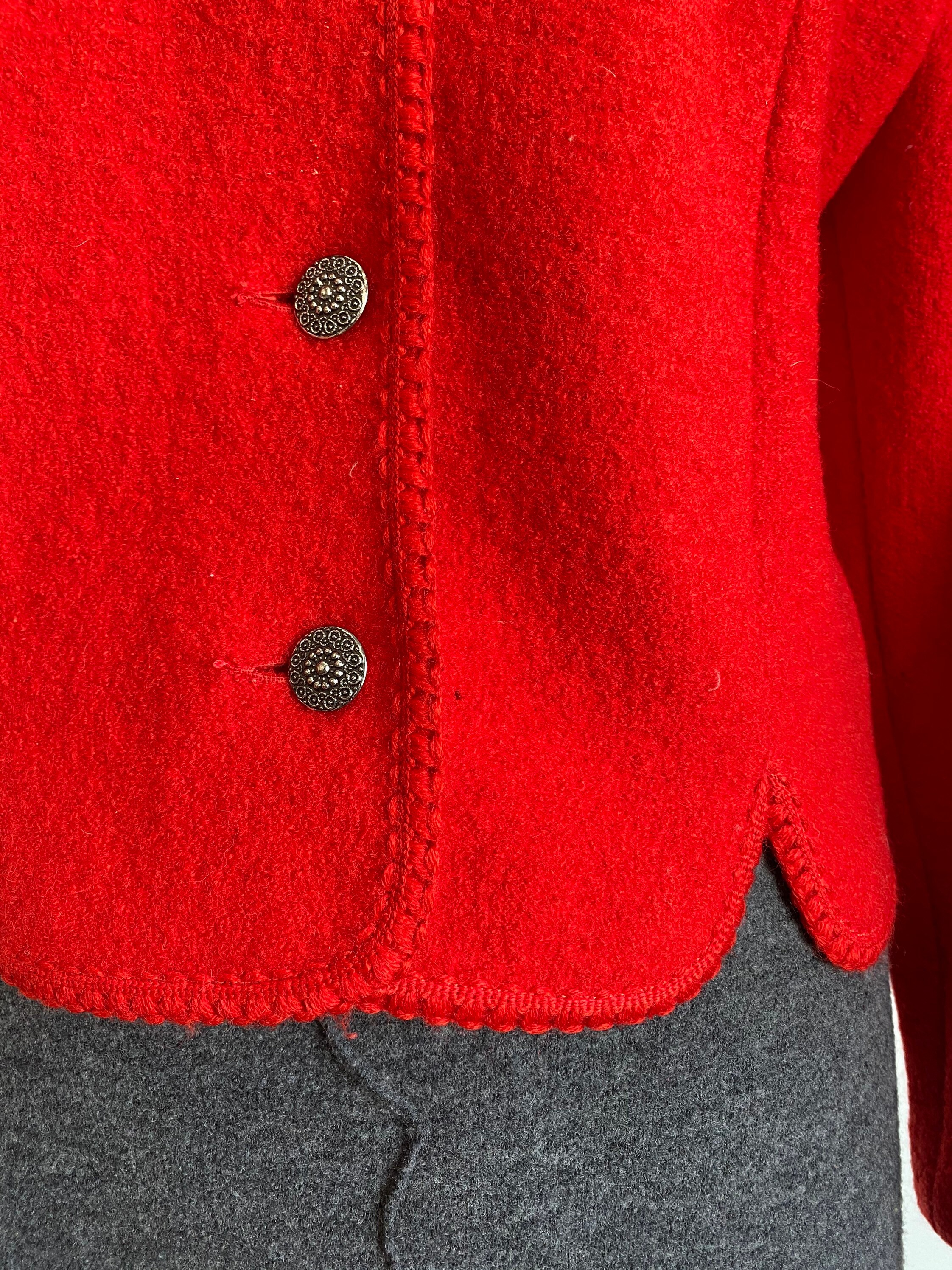 Vintage Red Wool Cardigan, Victorian Style, Puffed Sleeves - Etsy Canada