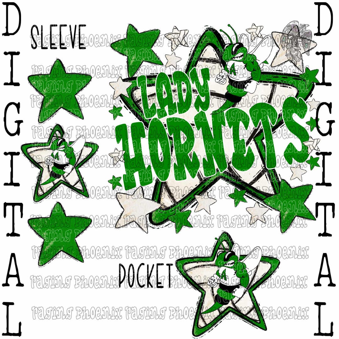 AZLE Lady Hornets Volleyball-with Pocket/sleeve-star Check-digital ...