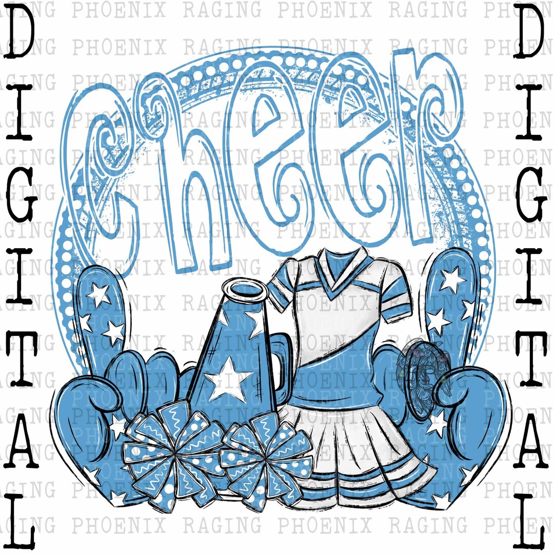 Cheer LIGHT Blue-circle Cheer-digital Download-png - Etsy