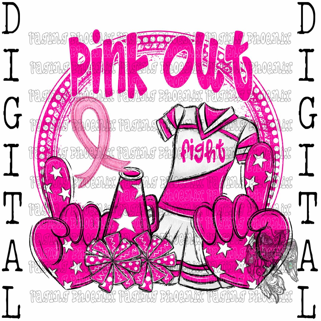 Pink Out-circle Cheer-digital Download-png - Etsy