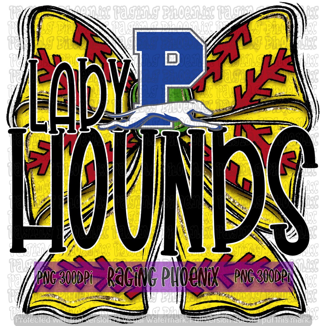 Peaster Lady HOUNDS SOFTBALL Bow-digital Download-png - Etsy