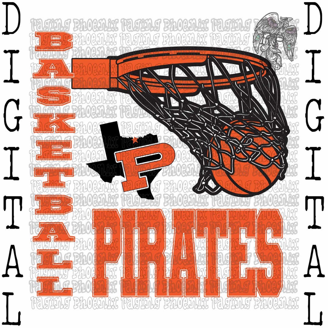 Petrolia Pirates Basketball-orange-digital Download-png - Etsy