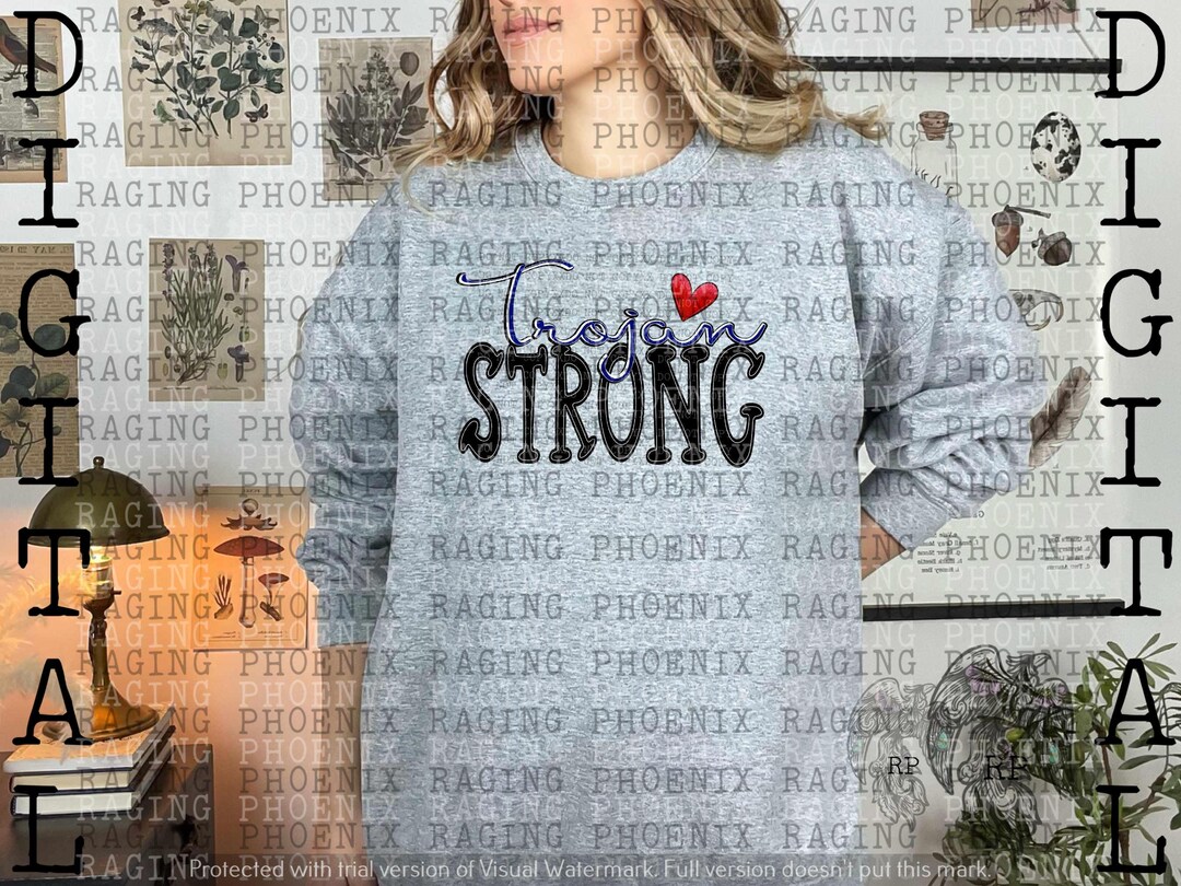 TROJAN Strong-blue-digital Download-png - Etsy
