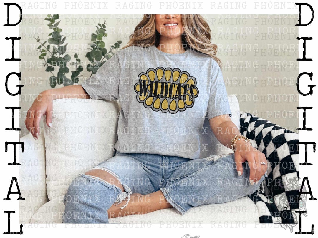 Wildcats-gold Concho-digital Download-png - Etsy