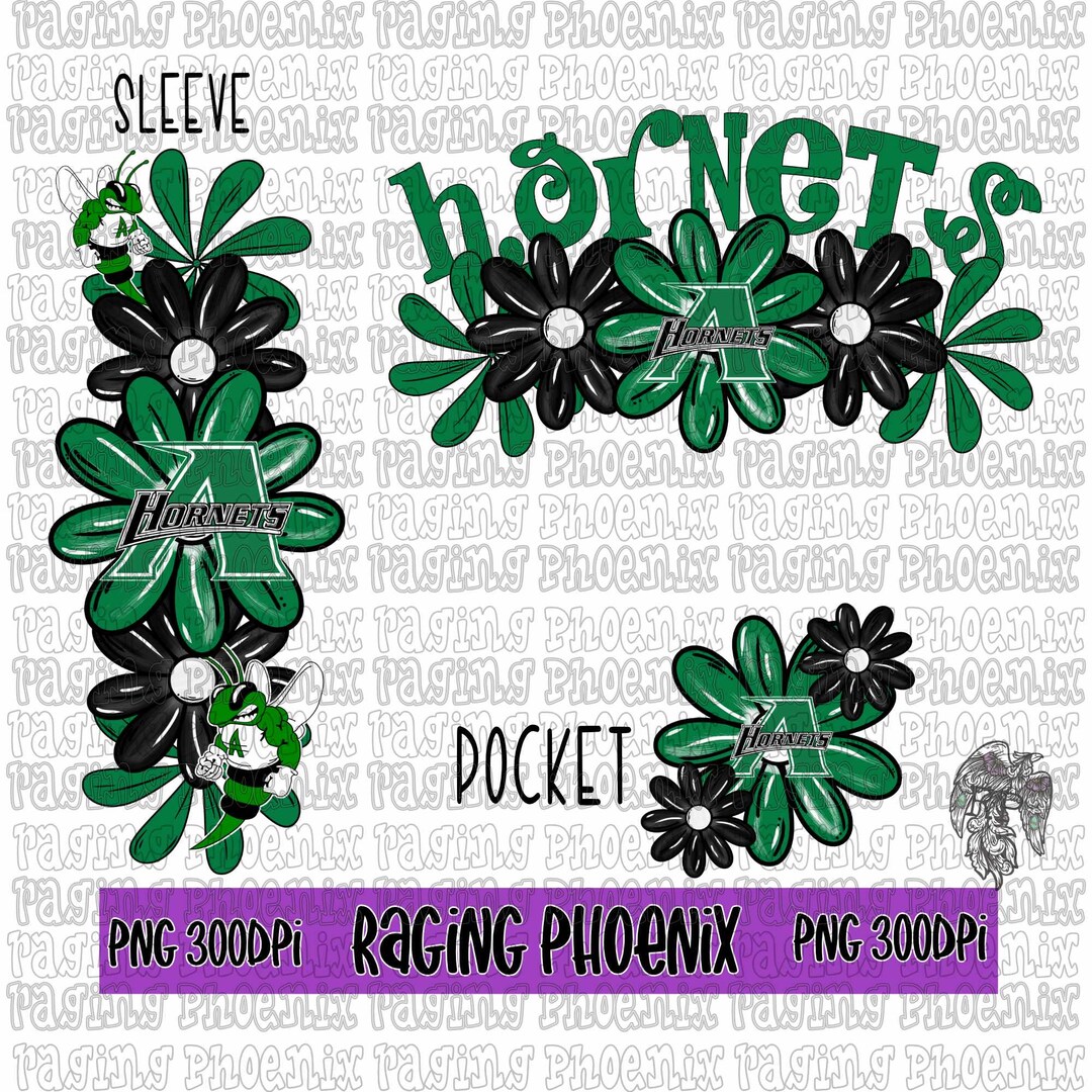 Azle Hornets-floral Retro-with Pocket/sleevedigital Download-p - Etsy