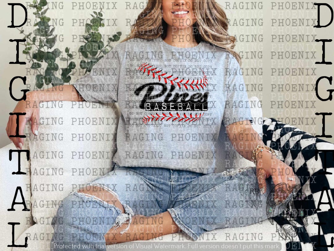 PINES BASEBALL Stitch-digital Download-png - Etsy