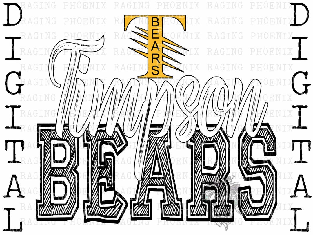 TIMPSON Bears-black-digital Download-png - Etsy