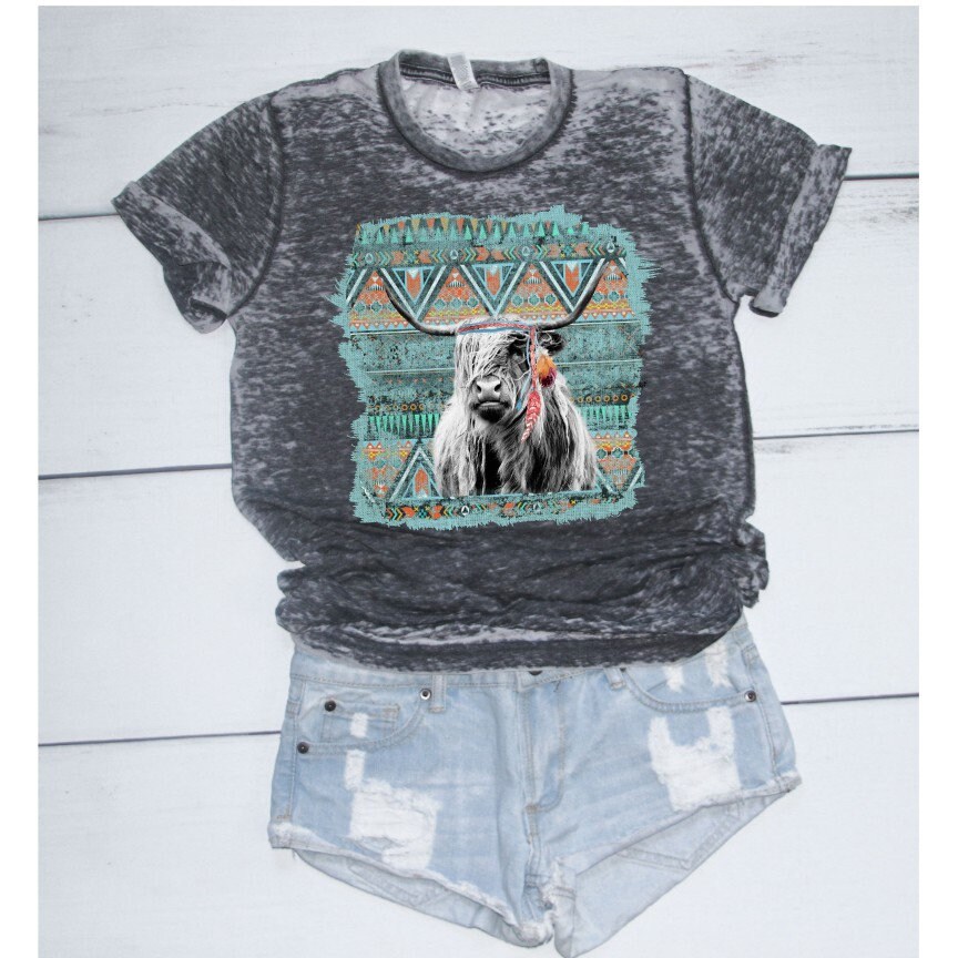 Aztec-highland Cow-digital Download-png | Etsy