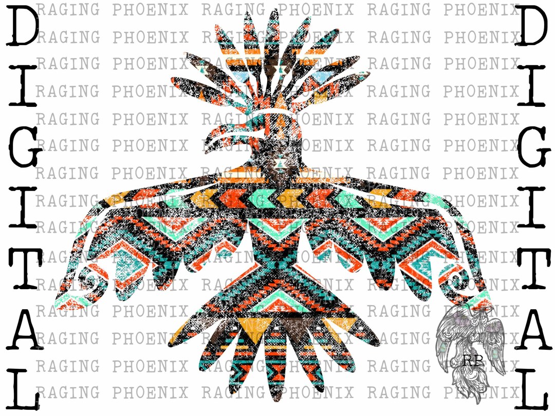 Aztec Distressed Thunderbird digital Download-png - Etsy