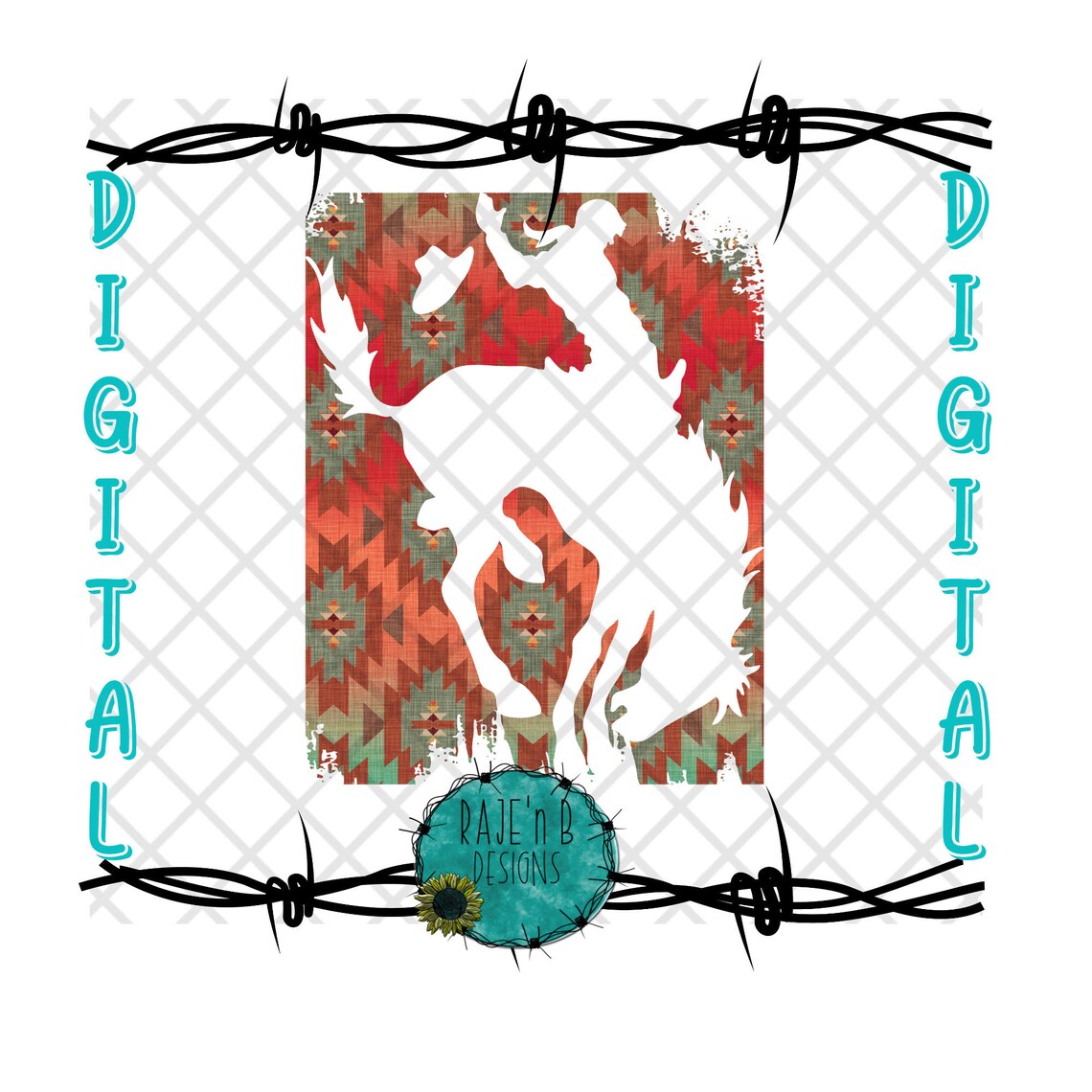 Rodeo-bronc Horse-aztec-rodeo-cowboy-digital Download-png - Etsy