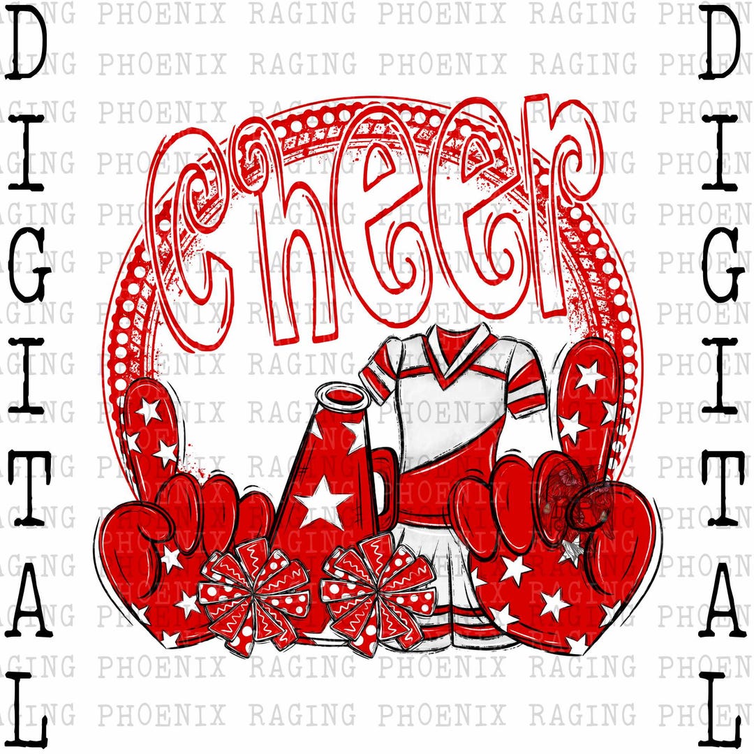 Cheer Red-circle Cheer-digital Download-png - Etsy