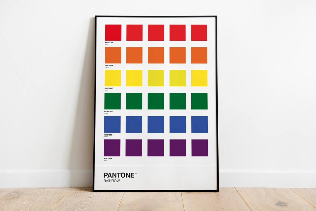 PANTONE Rainbow POSTER. Print Wall Decor, Minimal Design. Chart Rainbow ...