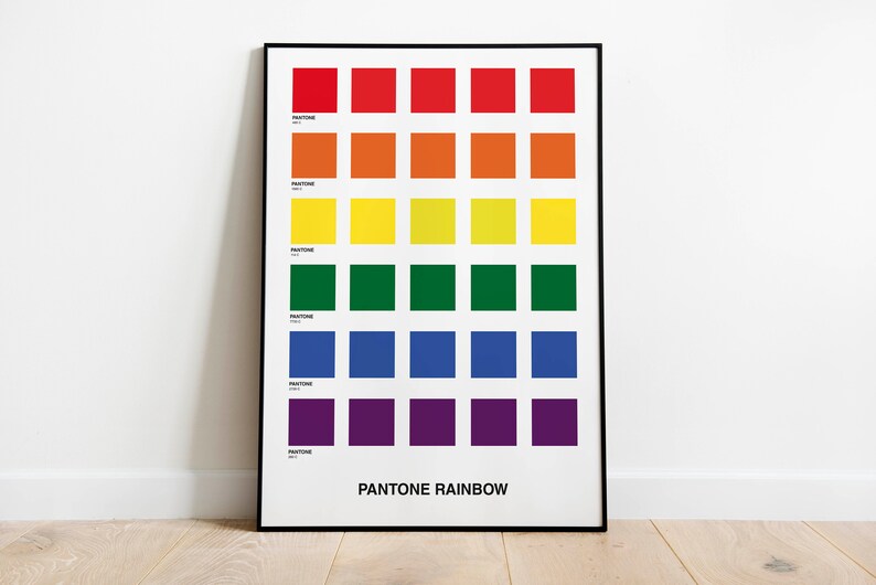 PANTONE Rainbow POSTER. Print Wall Decor, Minimal Design. Chart Rainbow ...