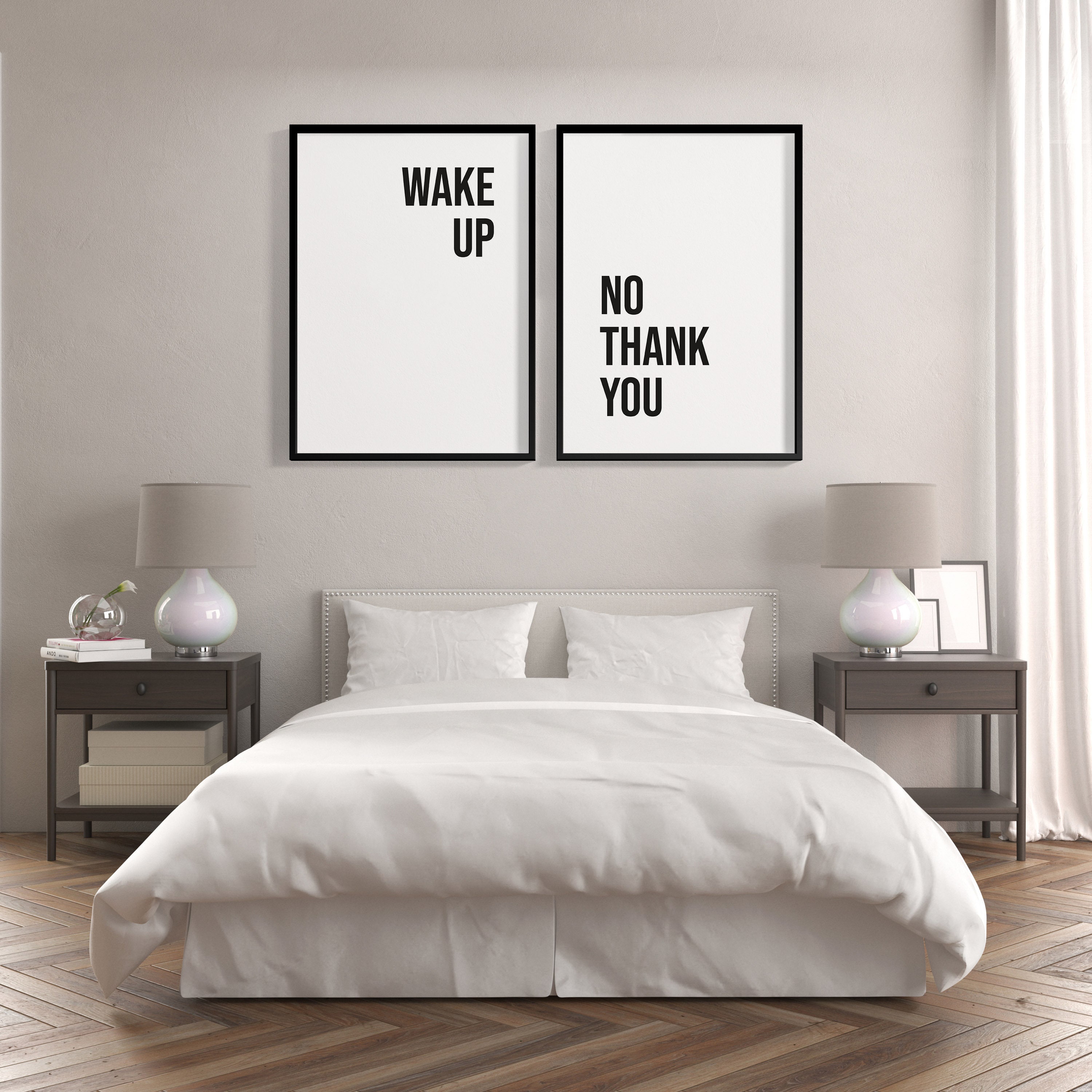 POSTER Wake up / Wake Up. Wall Decor. Set of 2. Minimalist - Etsy