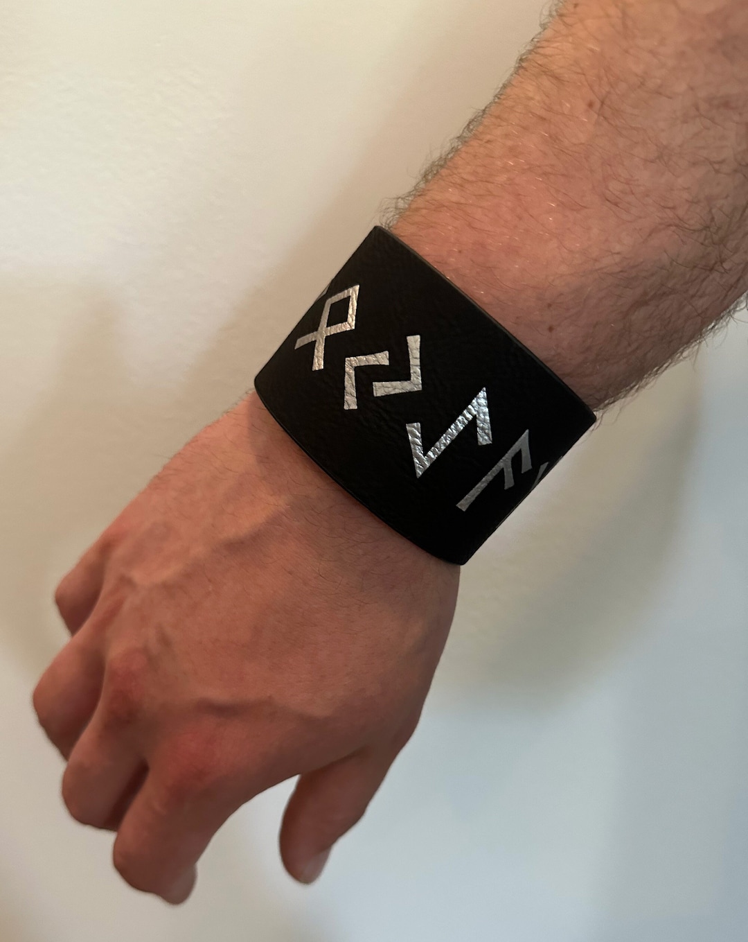 Elder Futhark Viking Runes Faux Leather Engraved Wrist Cuff - Etsy