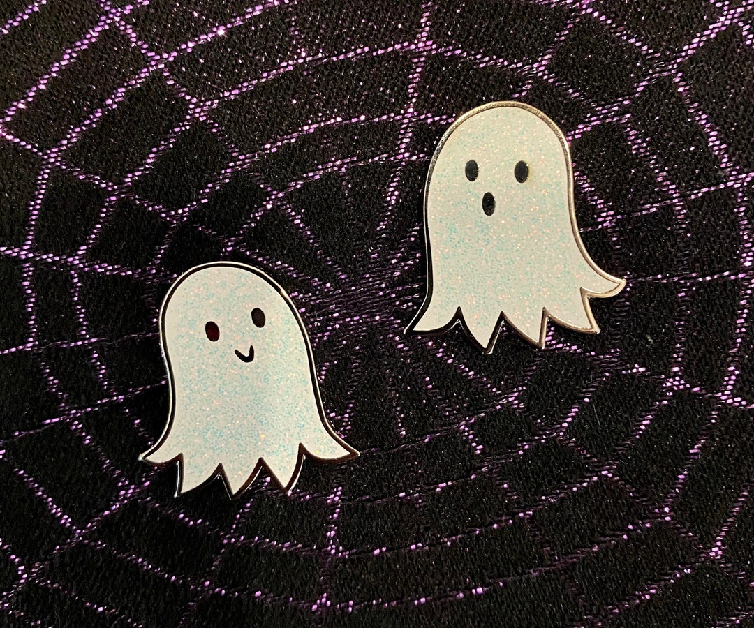 Tiny Ghost Pals Glitter Enamel Pins - Etsy