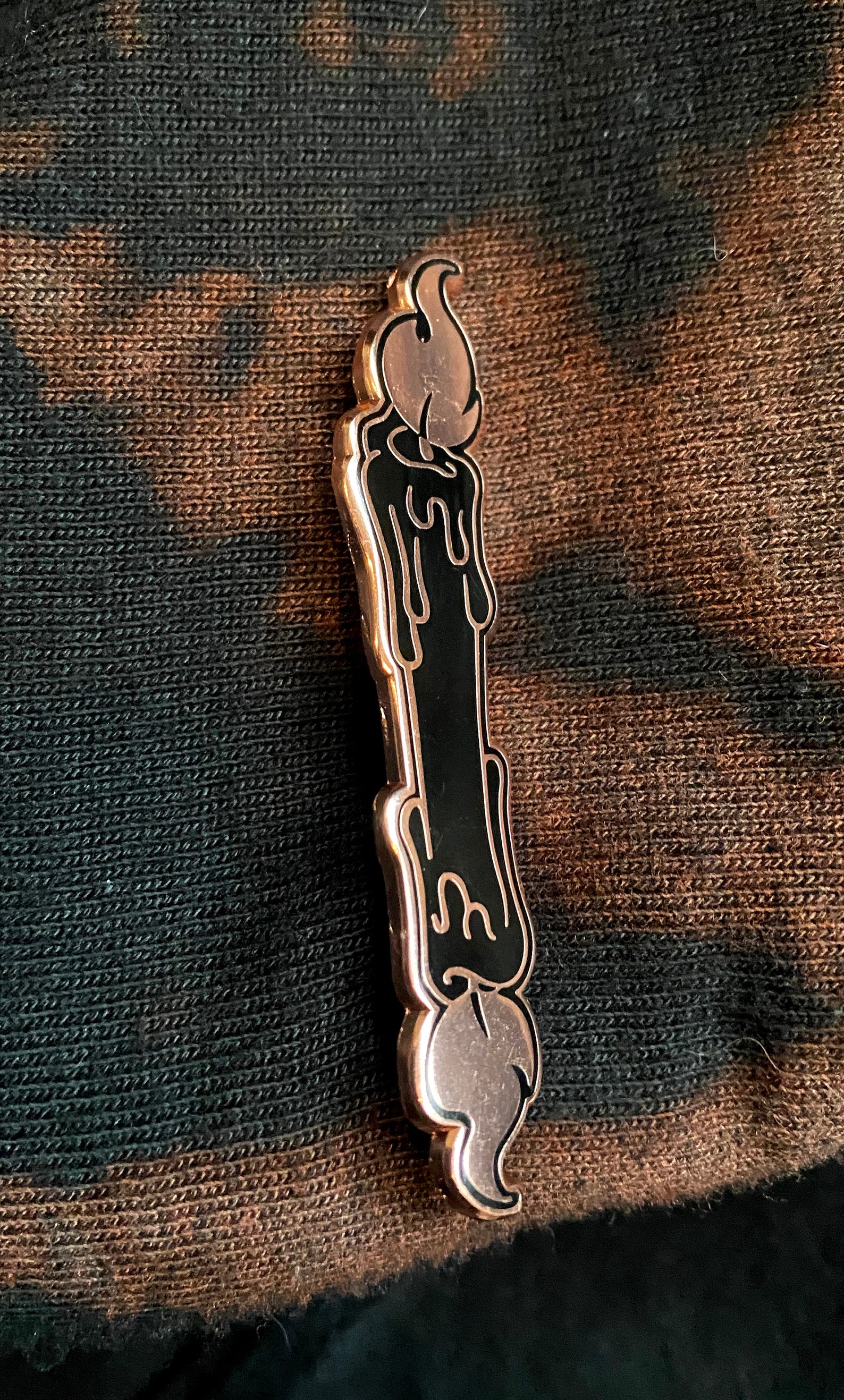 Burning at Both Ends Candle Black & Copper Enamel Pin - Etsy