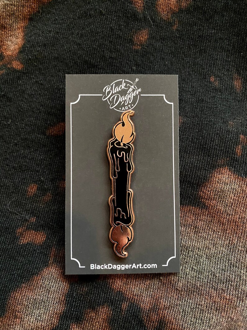 Burning at Both Ends Candle Black & Copper Enamel Pin - Etsy