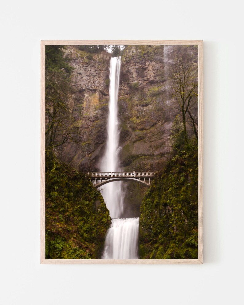 Waterfall, Multnomah Falls, Printable Wall Art, Digital Download ...