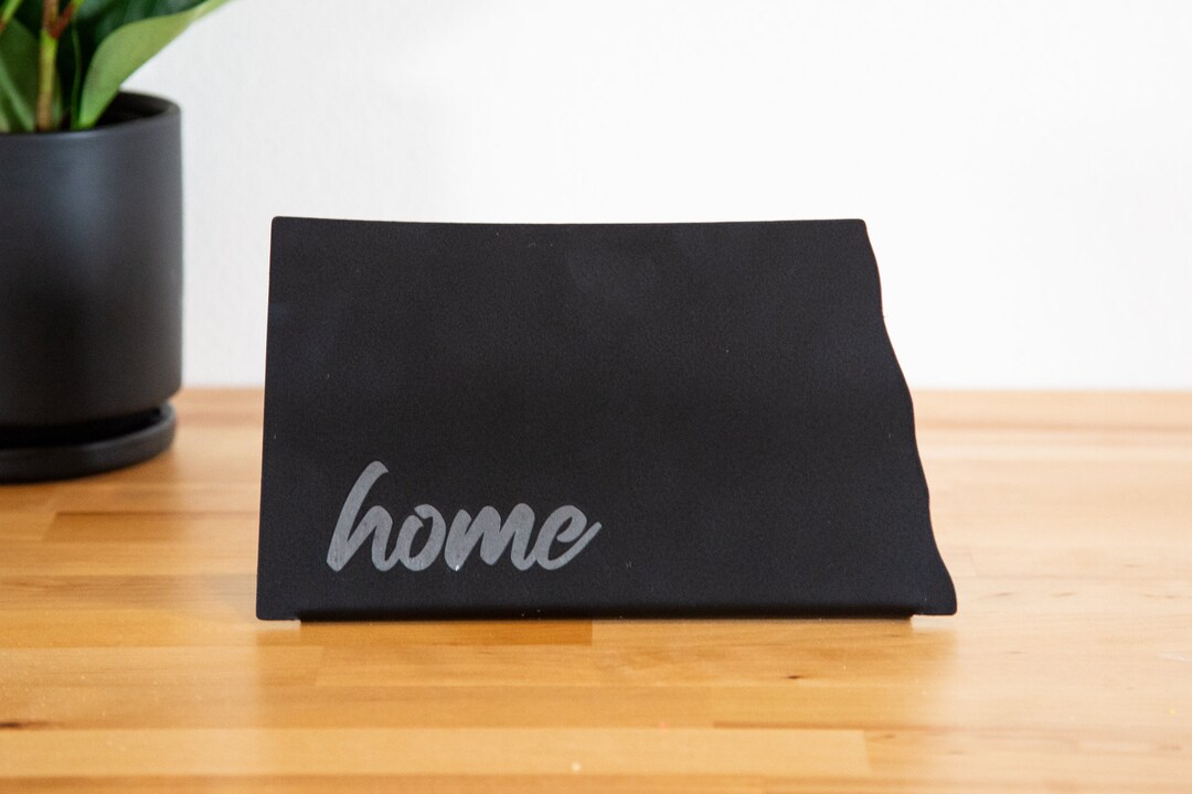 North Dakota Metal State Sign, ND Sign, Black Metal State Sign, North ...