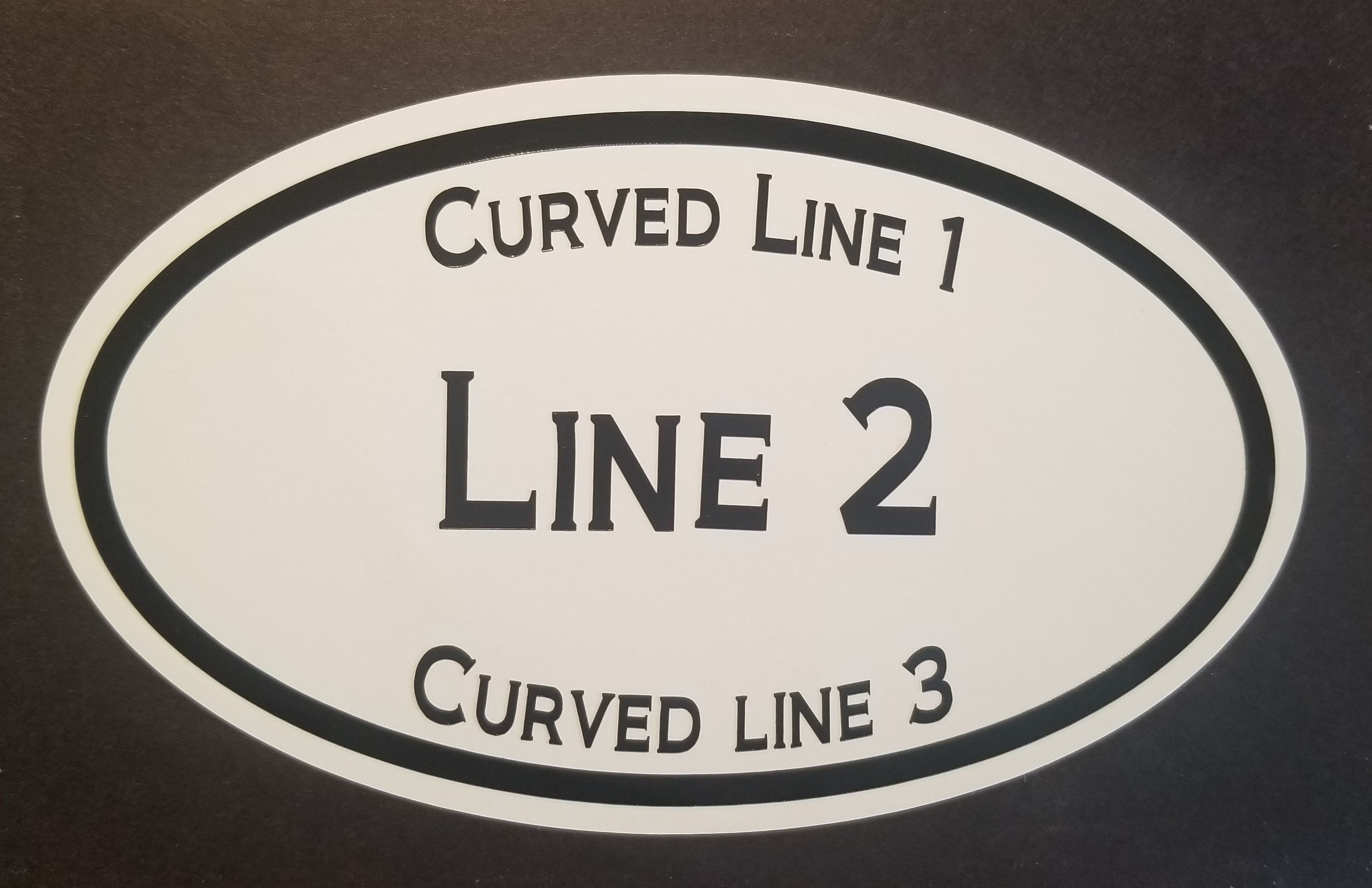 Custom Oval Stickers 3 Lines - Etsy