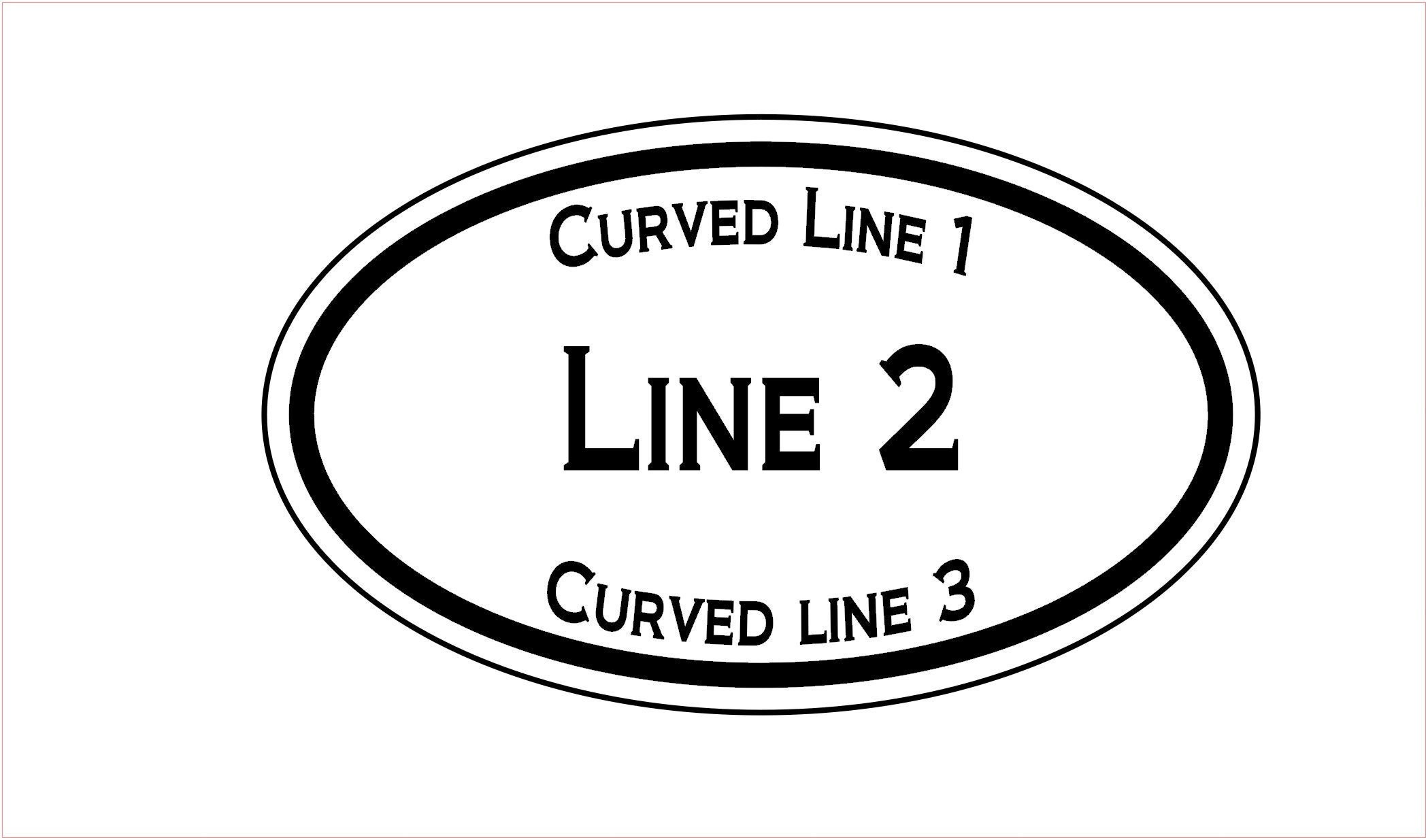 Custom Oval Stickers 3 Lines - Etsy