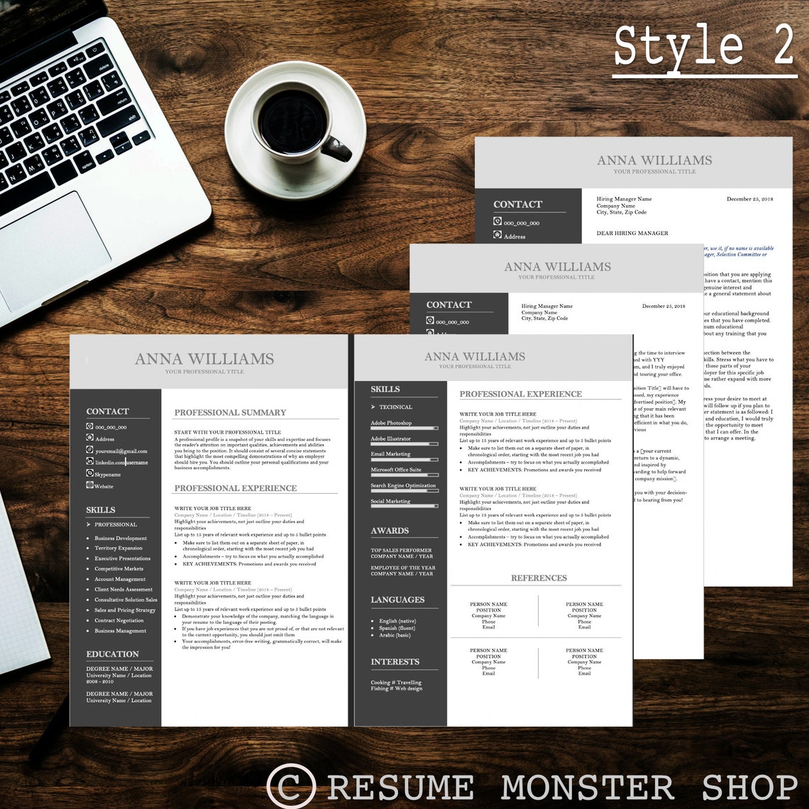 Set of 10 Resume Templates for the Price of 2 CV Templates - Etsy