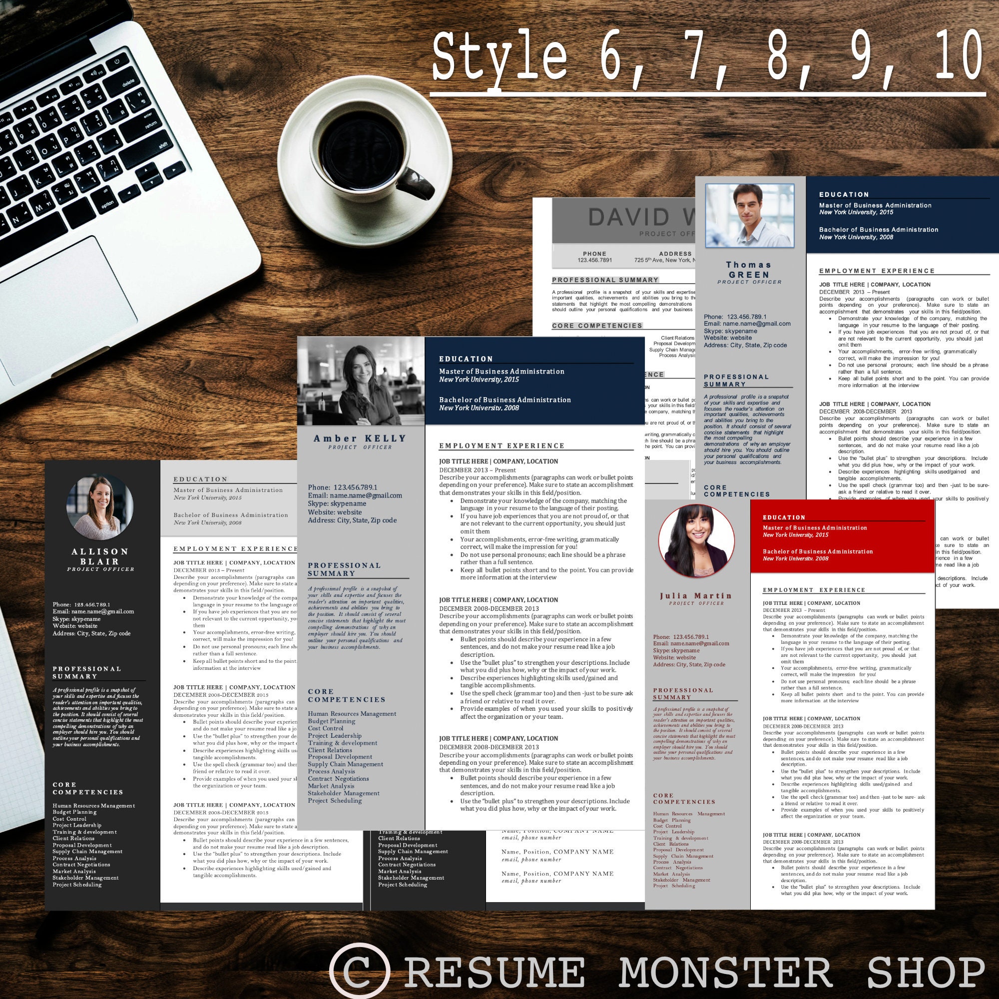 Set of 10 Resume Templates for the Price of 2 CV Templates - Etsy