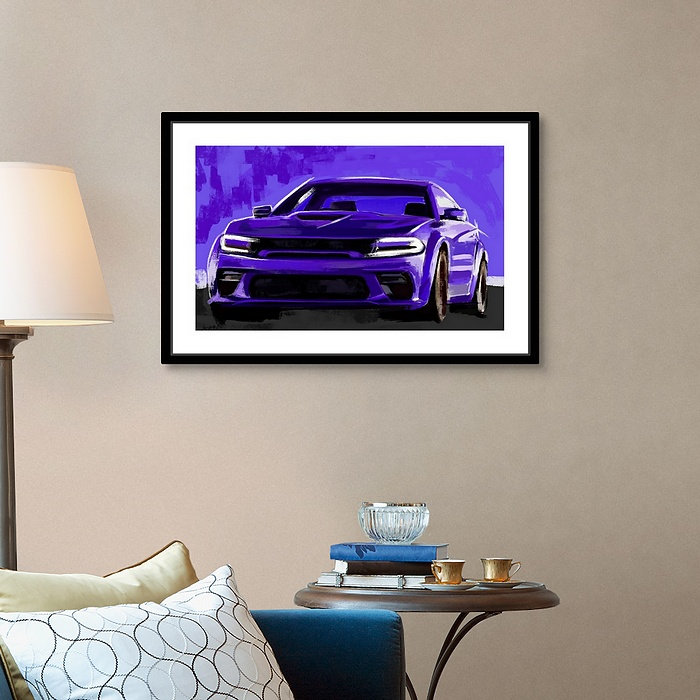 Combination automotive painting SRT art print Blue green charger ...