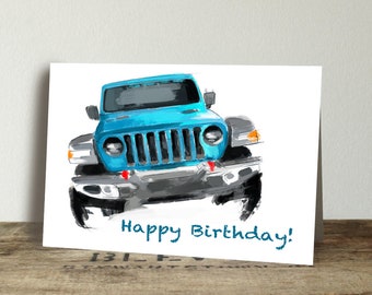 Jeep Birthday Card | Etsy