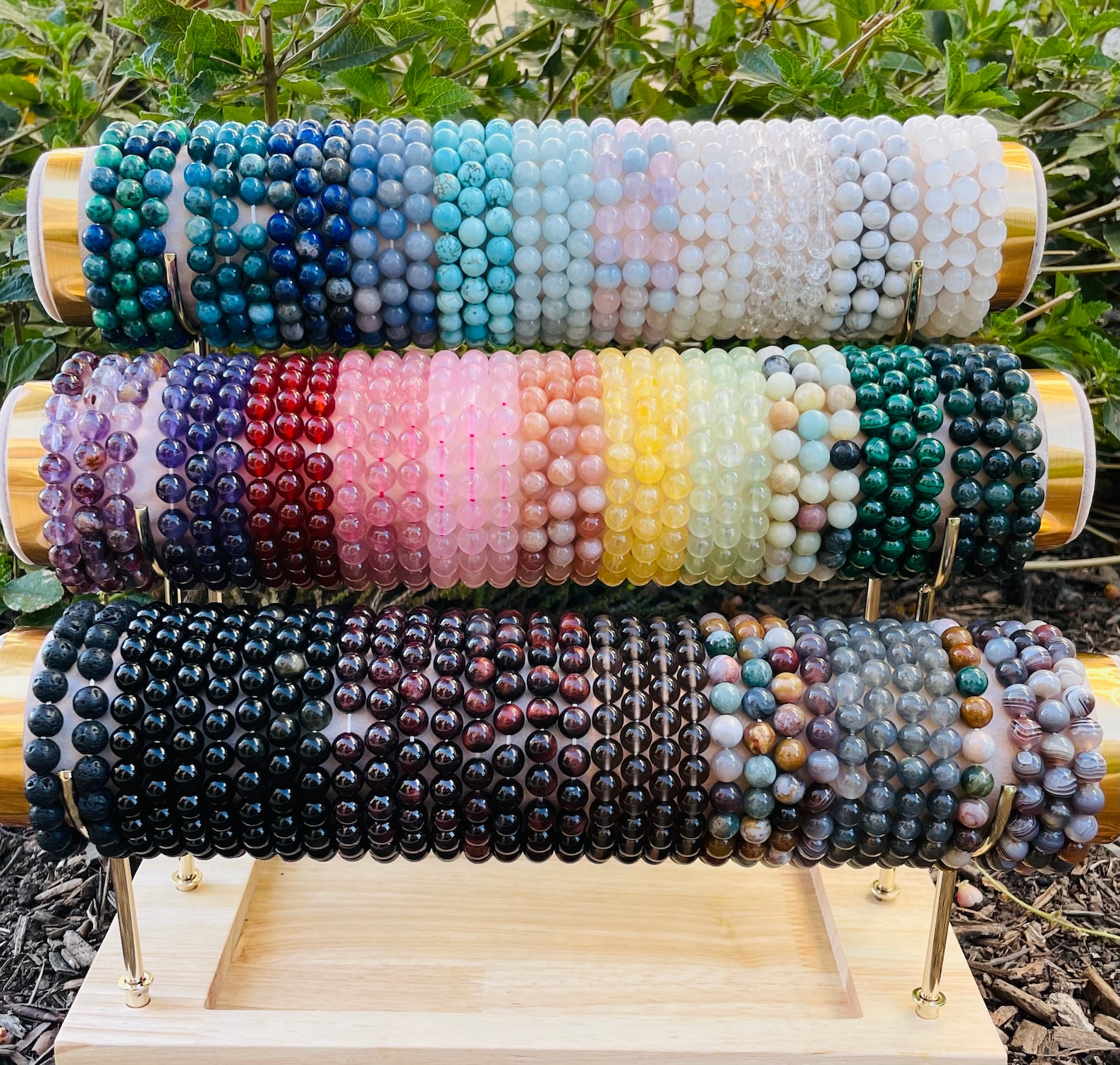 8mm Genuine Natural Round Crystal Gemstone Healing Stretchy Bracelets ...