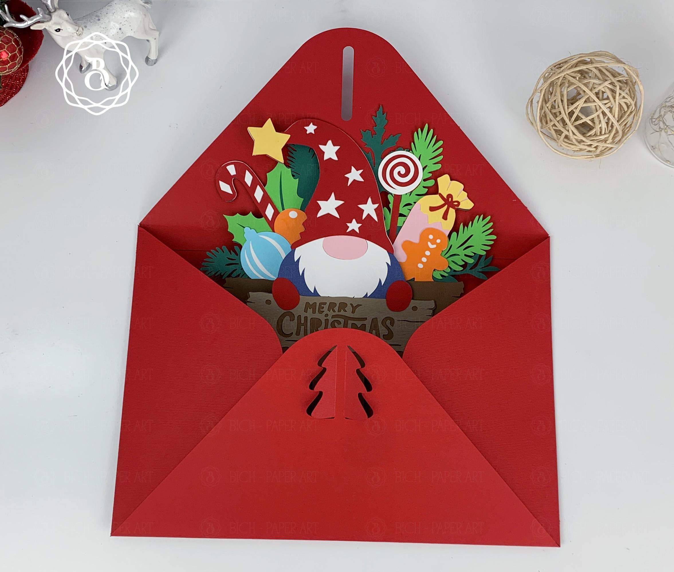 Gnome Christmas 3D Gift Box SVG Files, Christmas Decor Cricut (digital ...