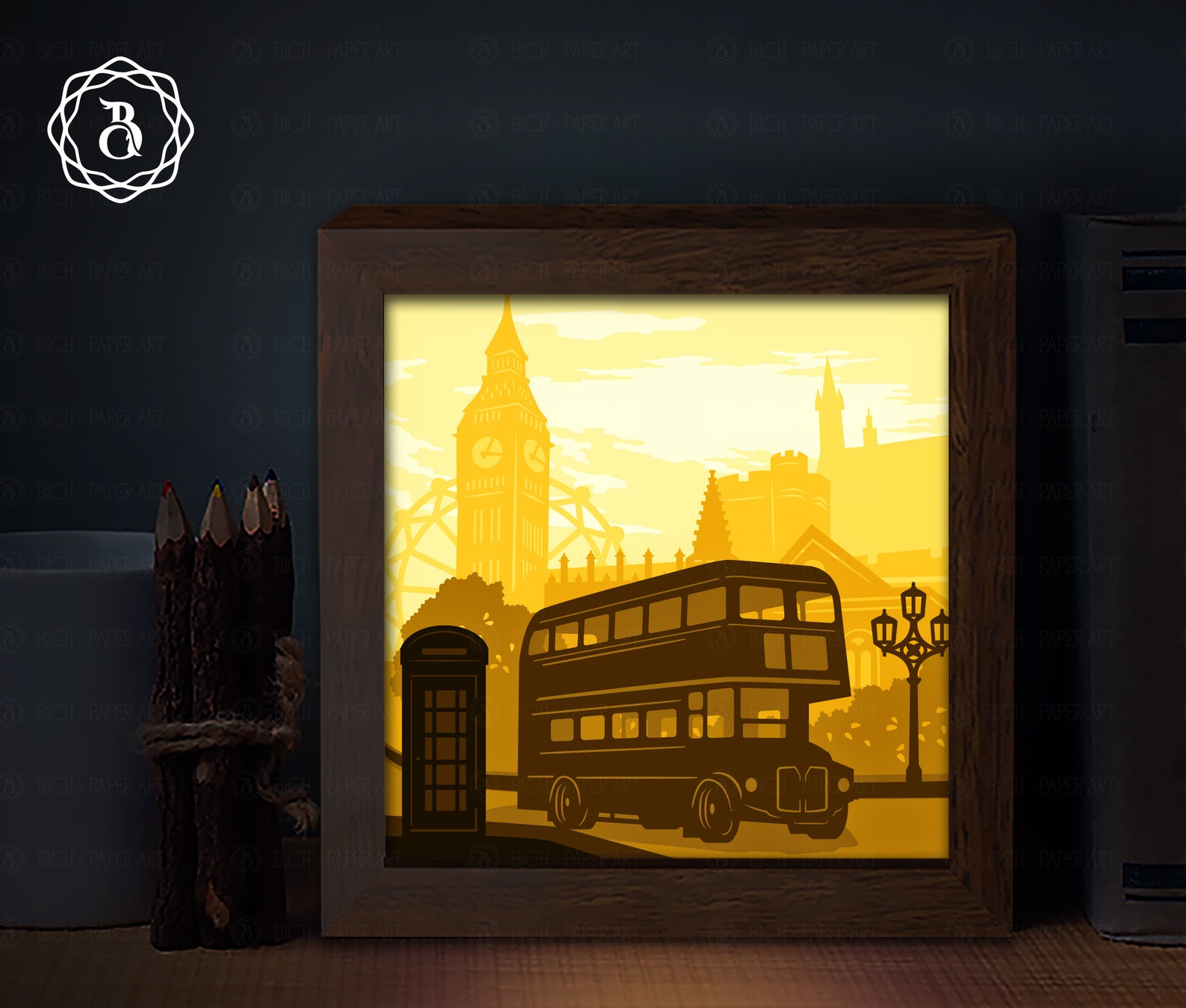 London Shadow Box SVG Paper Cutting Template Light Box SVG | Etsy