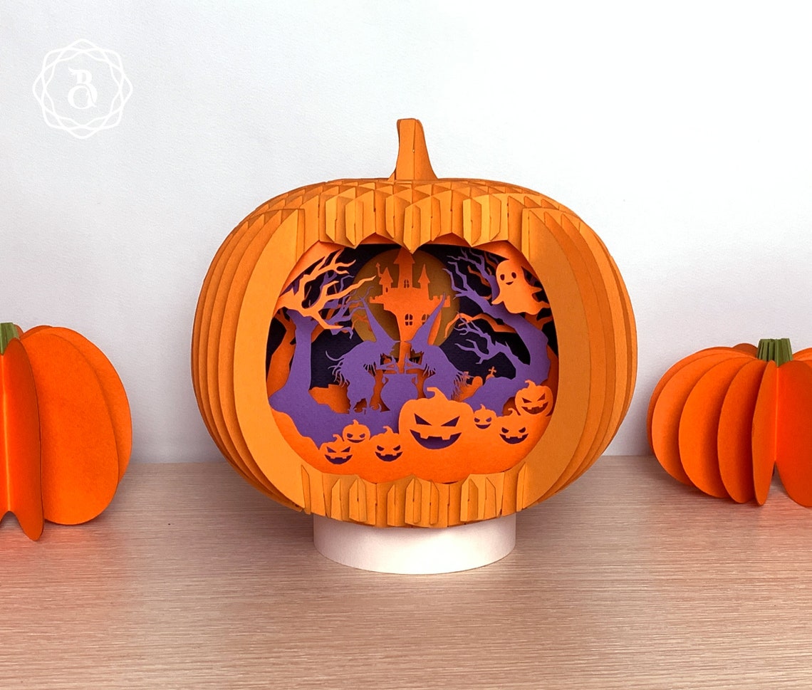 Halloween Pumpkin Paper Paper Cutting Template File SVG - Etsy