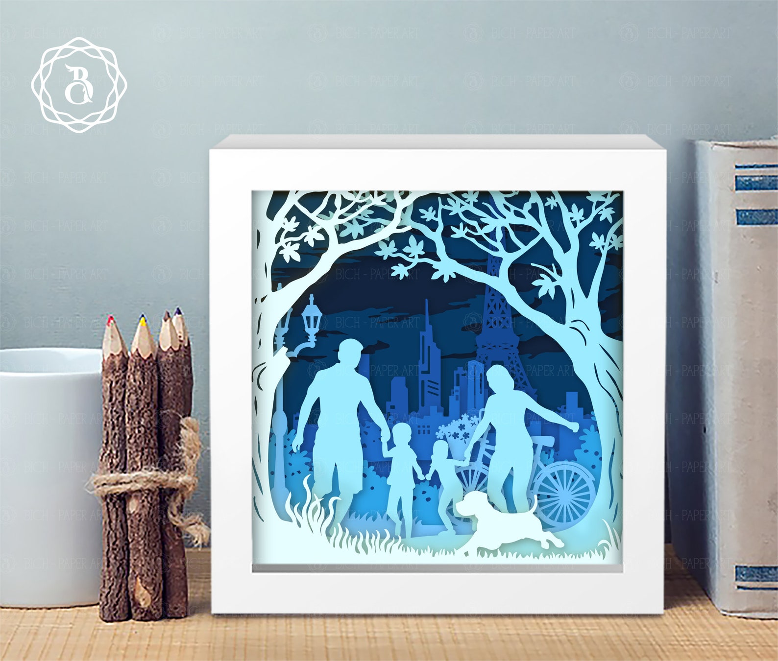 Family Light Box Template Paper Cutting Template Light Box | Etsy