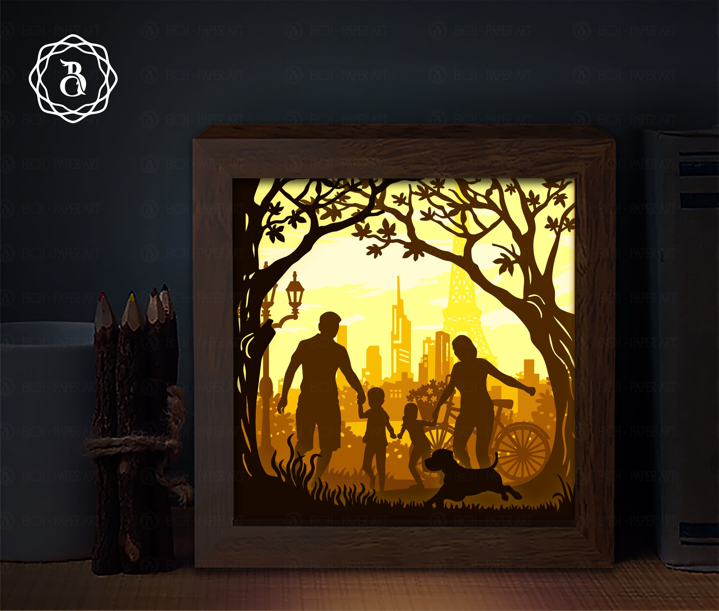 Family Light Box Template Paper Cutting Template Light Box - Etsy