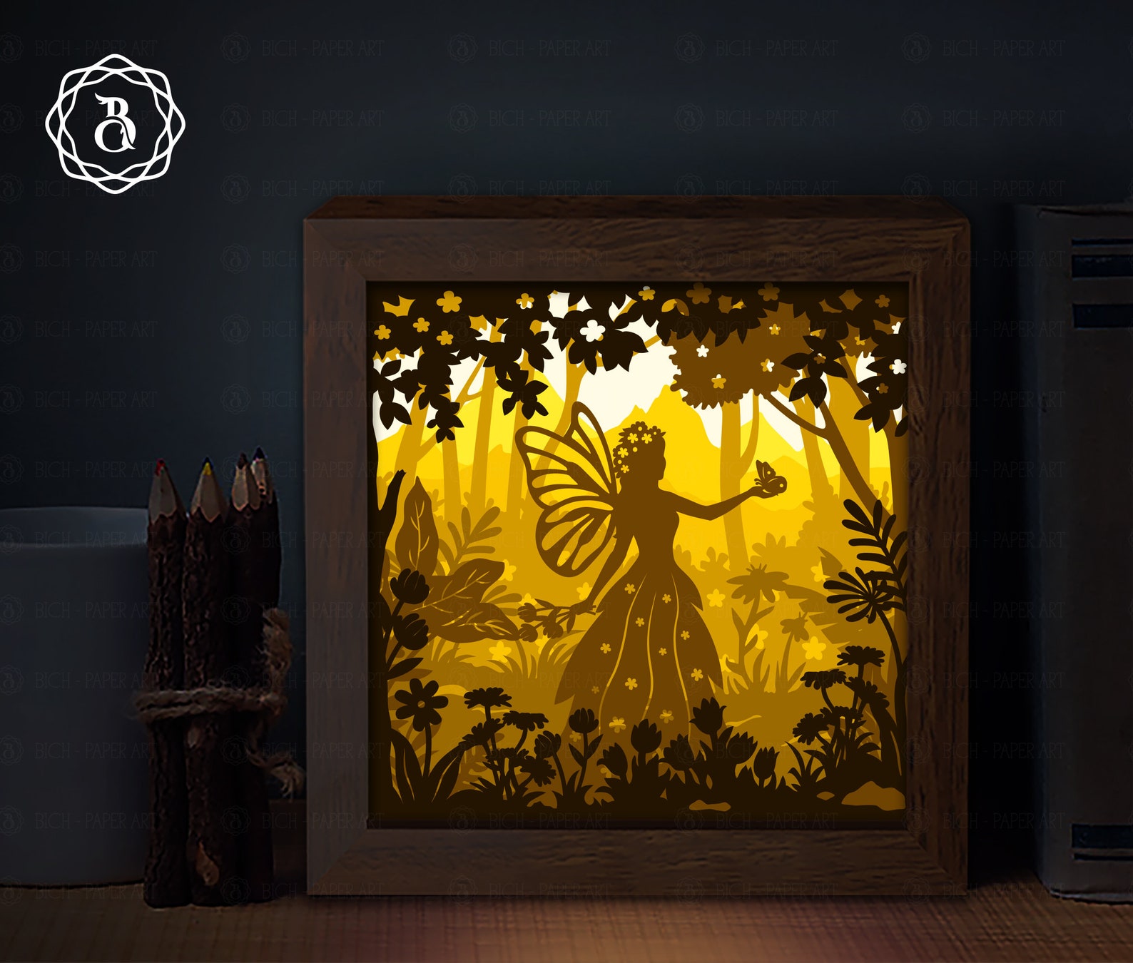 Four Seasons Fairies Shadow Box SVG Light Box Template 3D - Etsy